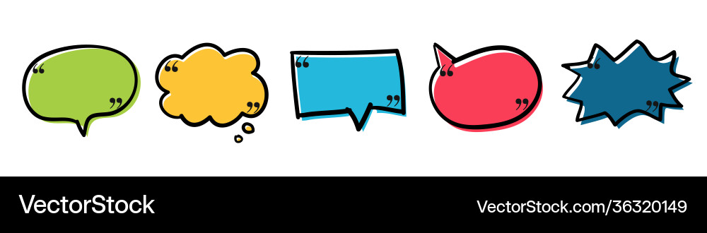 Quote box frame set icon texting Royalty Free Vector Image