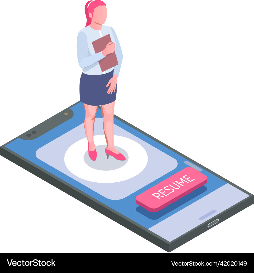 Recruiting isometric icon Royalty Free Vector Image