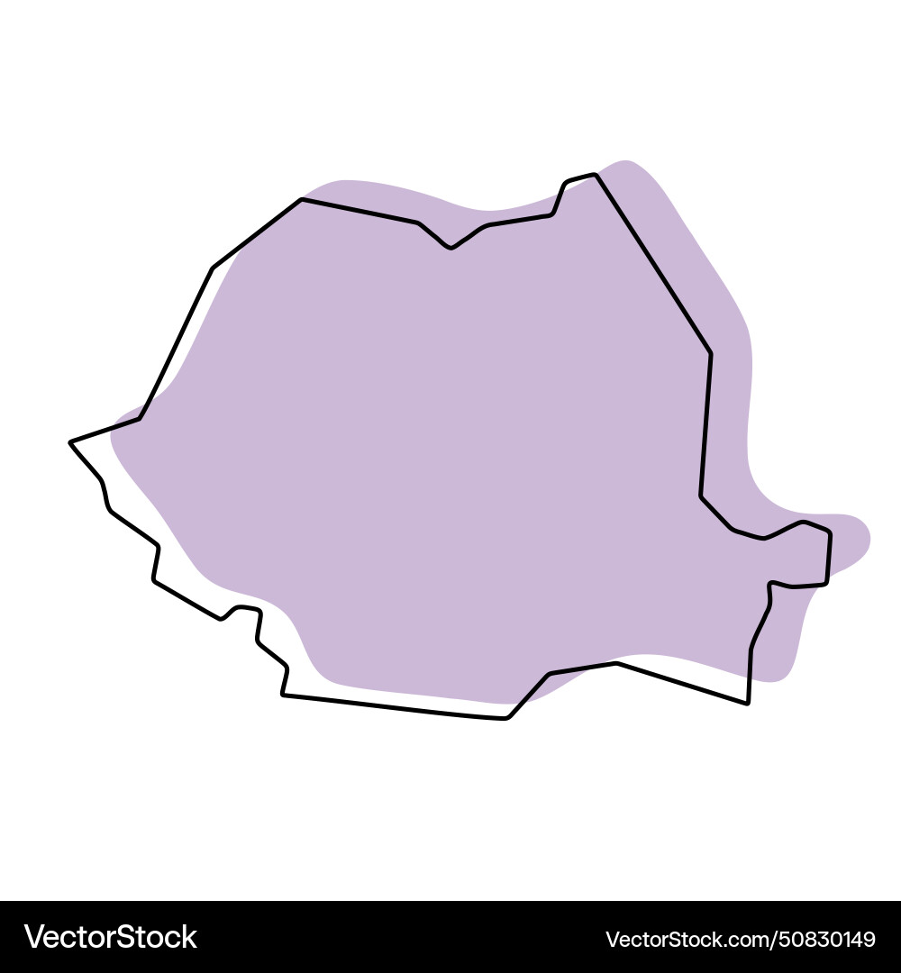 Romania simplified map Royalty Free Vector Image