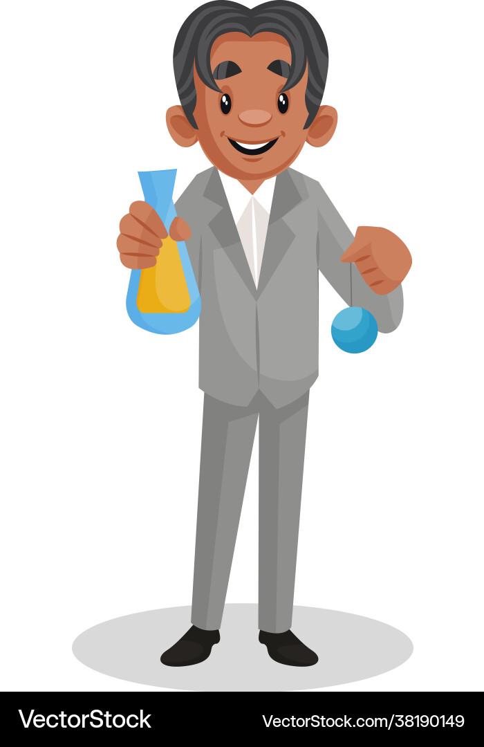 Scientist cartoon character Royalty Free Vector Image
