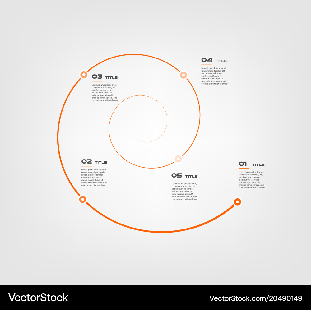Spiral circular chart color infographics step Vector Image