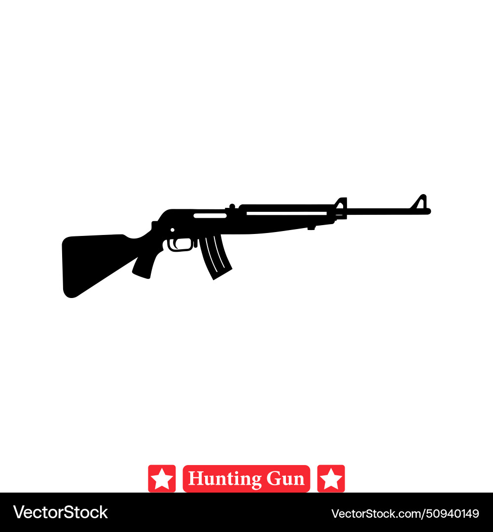 Wildlife expedition essentials hunting gun Vector Image