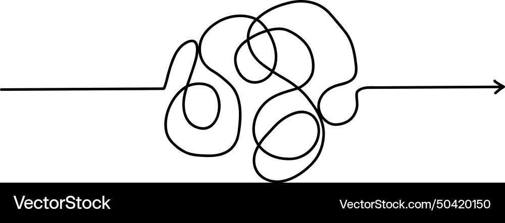 Chaotic line arrow doodle chaos simple drawn Vector Image