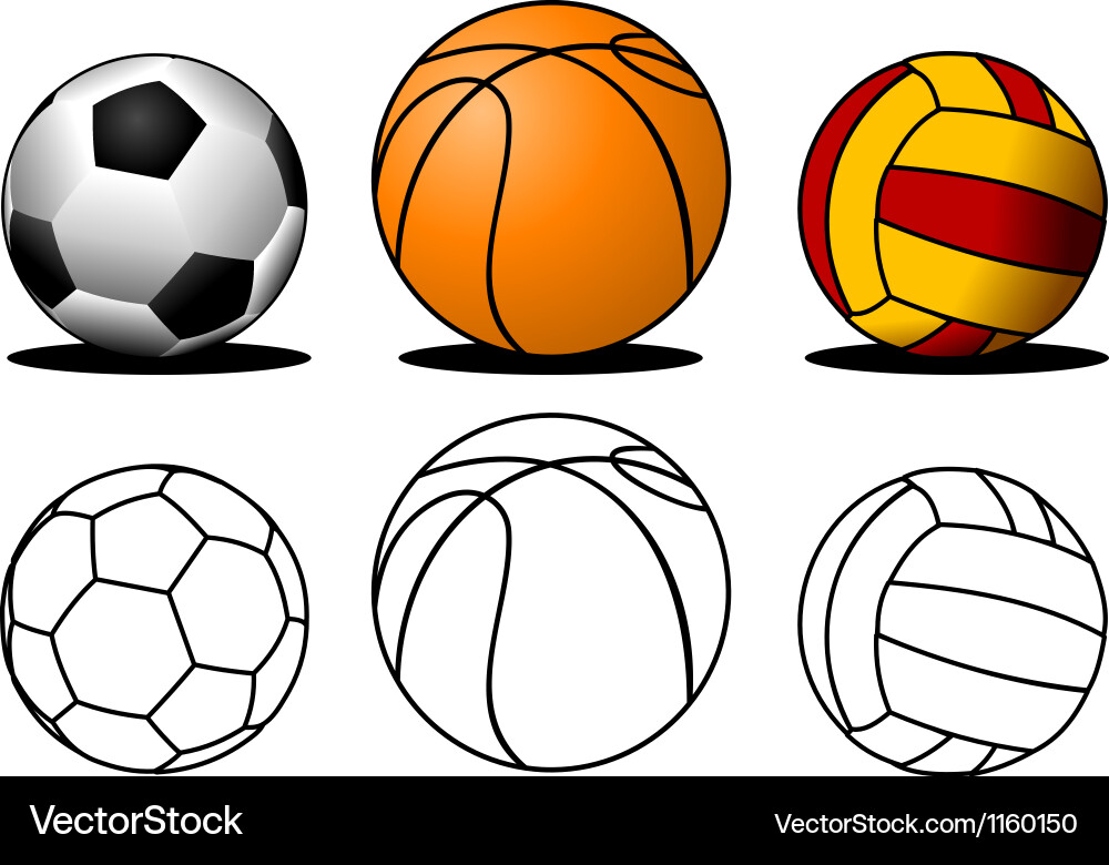 Collection of balls Royalty Free Vector Image - VectorStock