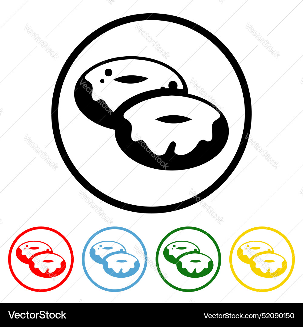 Donut icon design element with four Royalty Free Vector