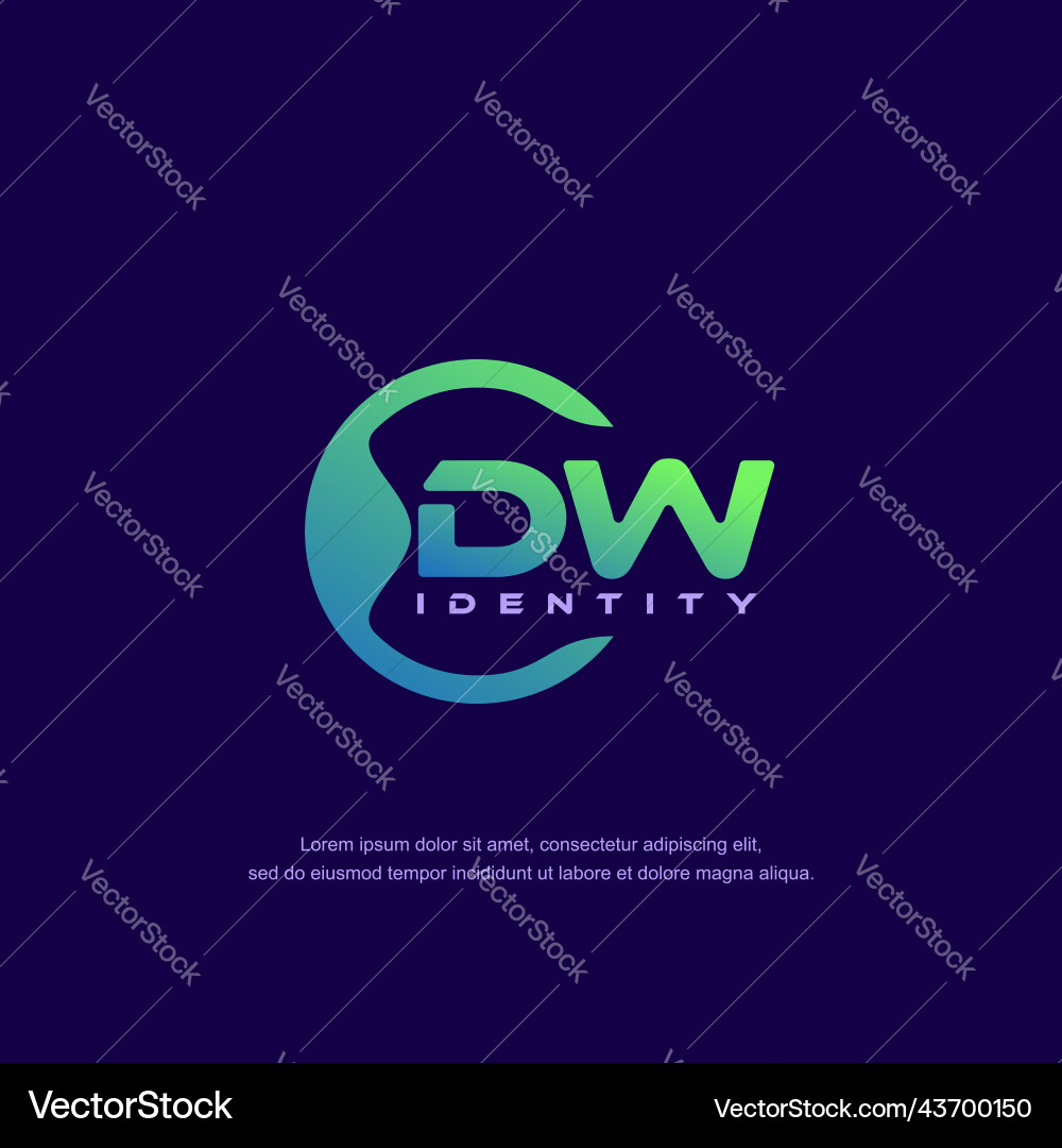 Dw initial letter circular line logo template – Royalty-Free Vector ...