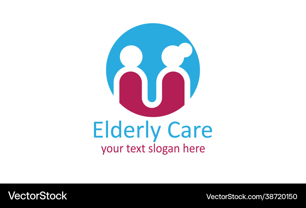 Elderly care logo design best Royalty Free Vector Image