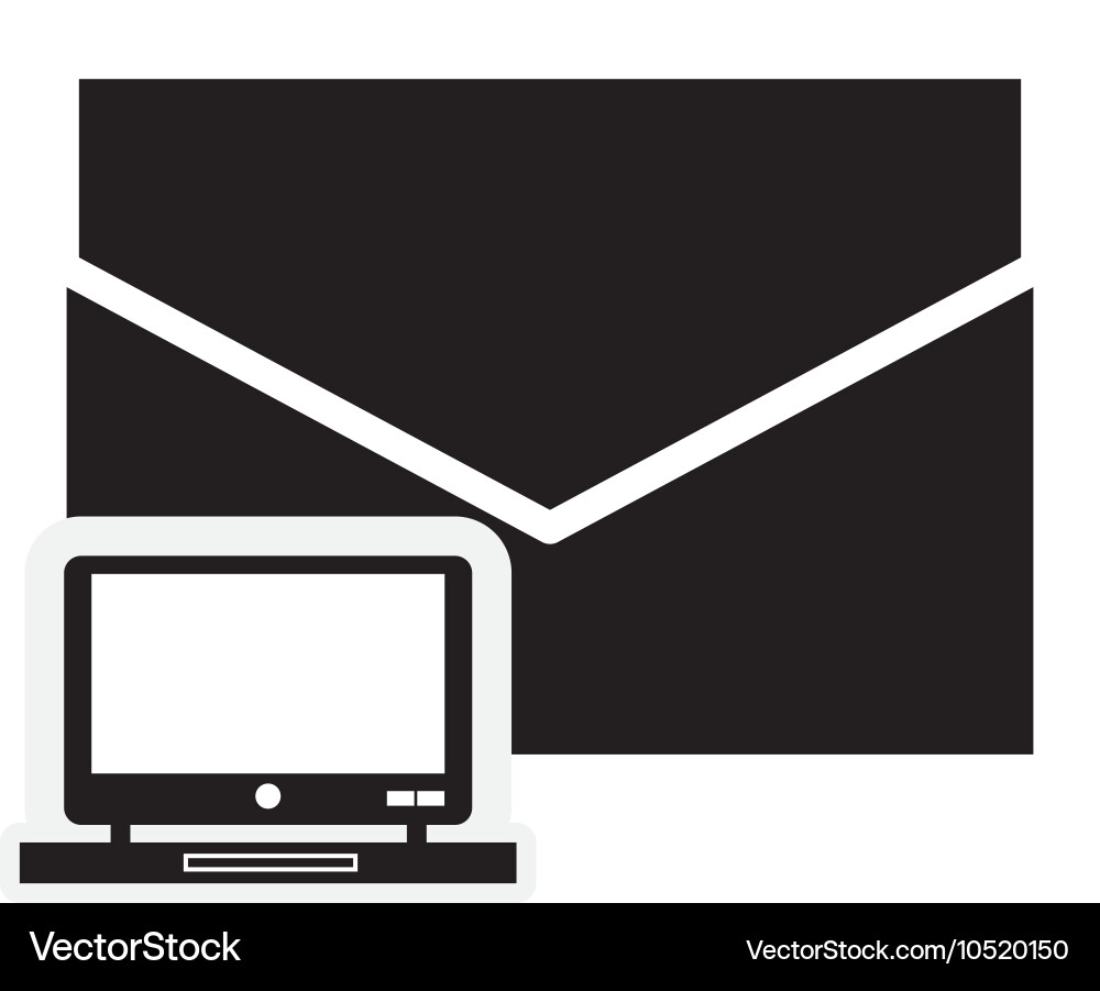 Envelope and laptop icon Royalty Free Vector Image