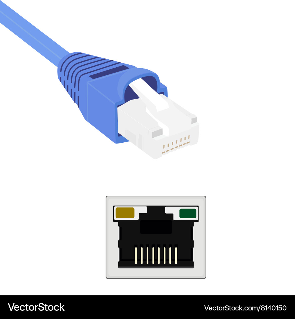 Ethernet cable port Royalty Free Vector Image - VectorStock