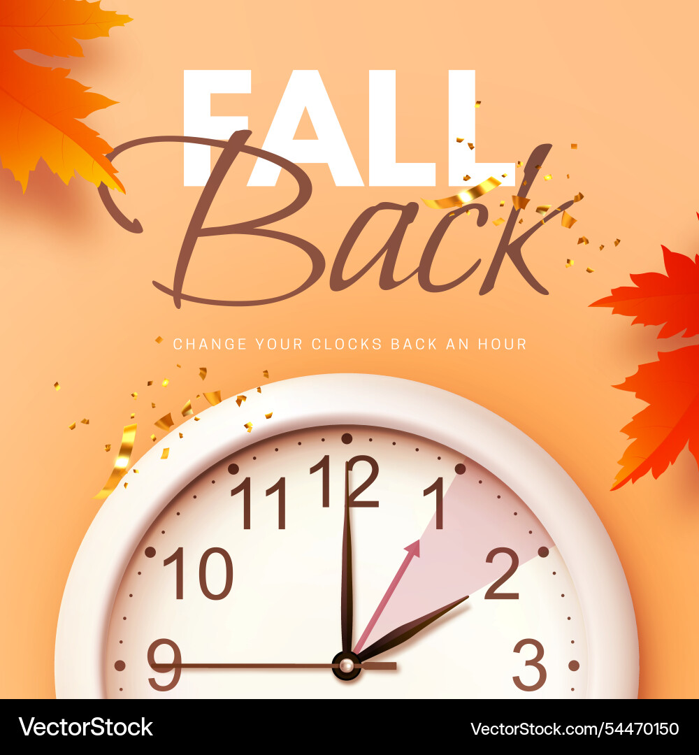 Fall back daylight saving time ends banner Vector Image