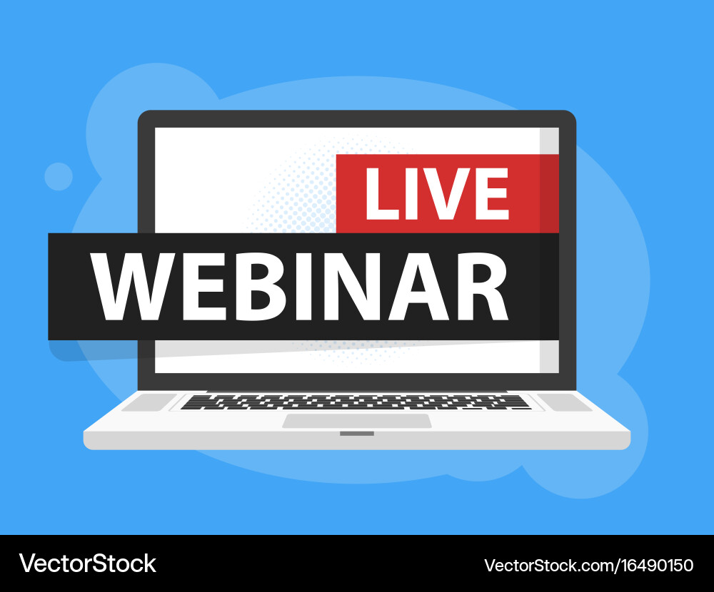 Free webinar play online button in laptop Vector Image Free webinar play online button in laptop Vector Image