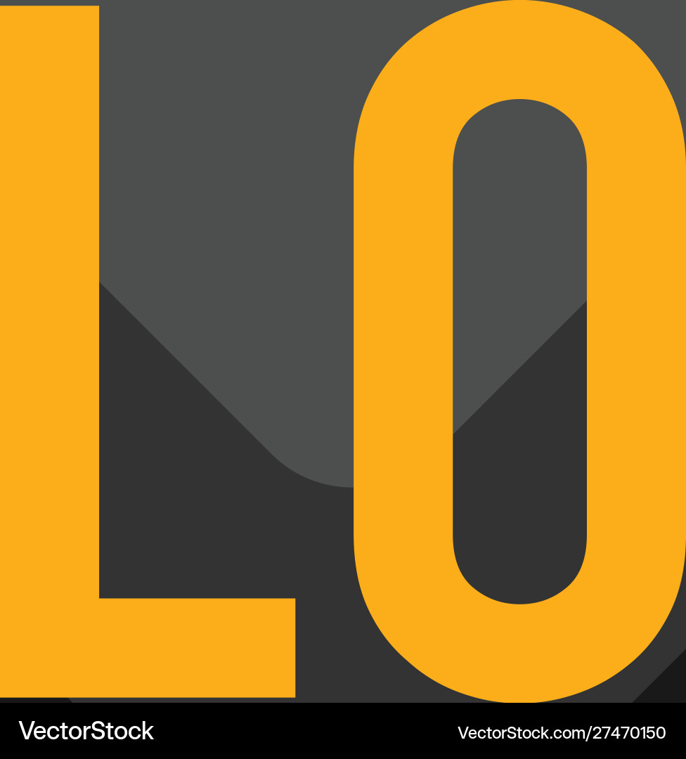Initial letter lo black creative design logo Vector Image