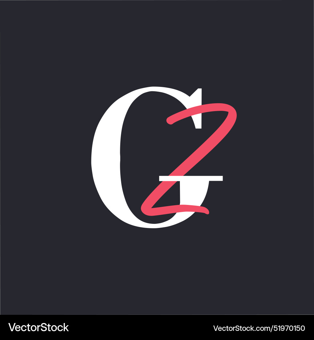 Letter gz logo perfectly blended initials Vector Image