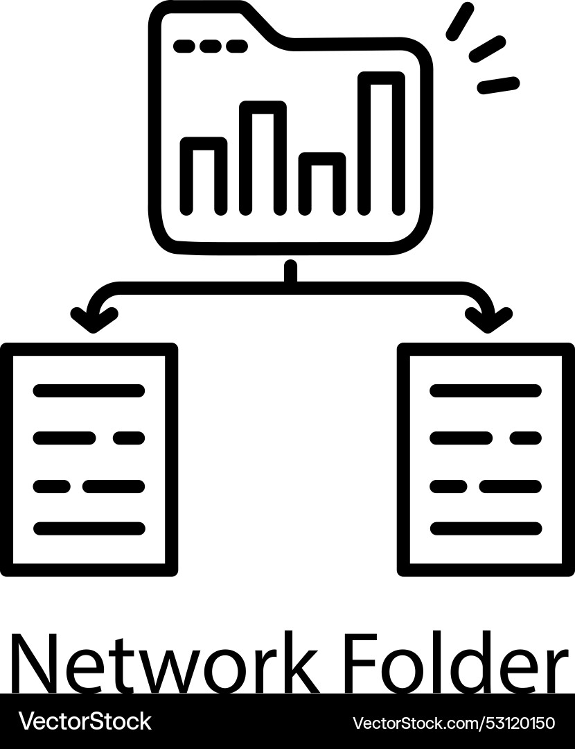 Network folder Royalty Free Vector Image - VectorStock