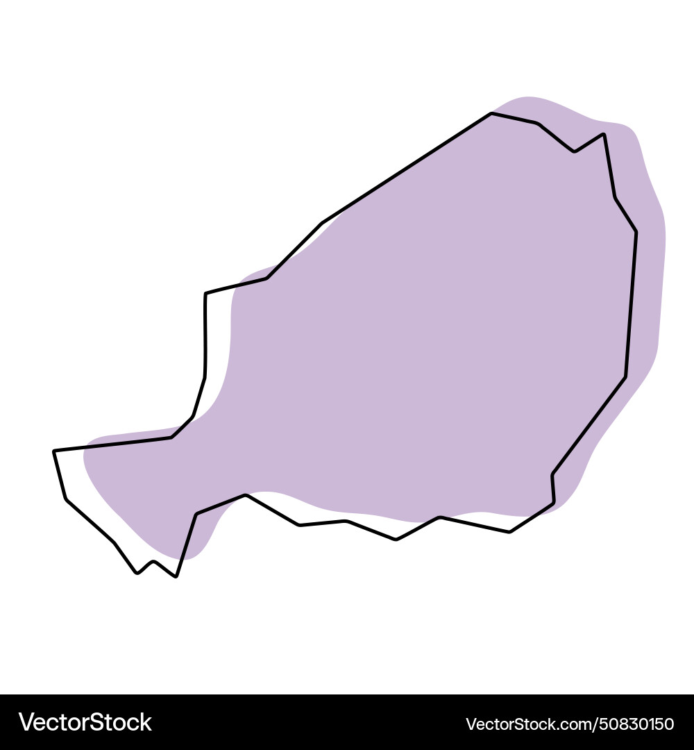 Niger simplified map Royalty Free Vector Image