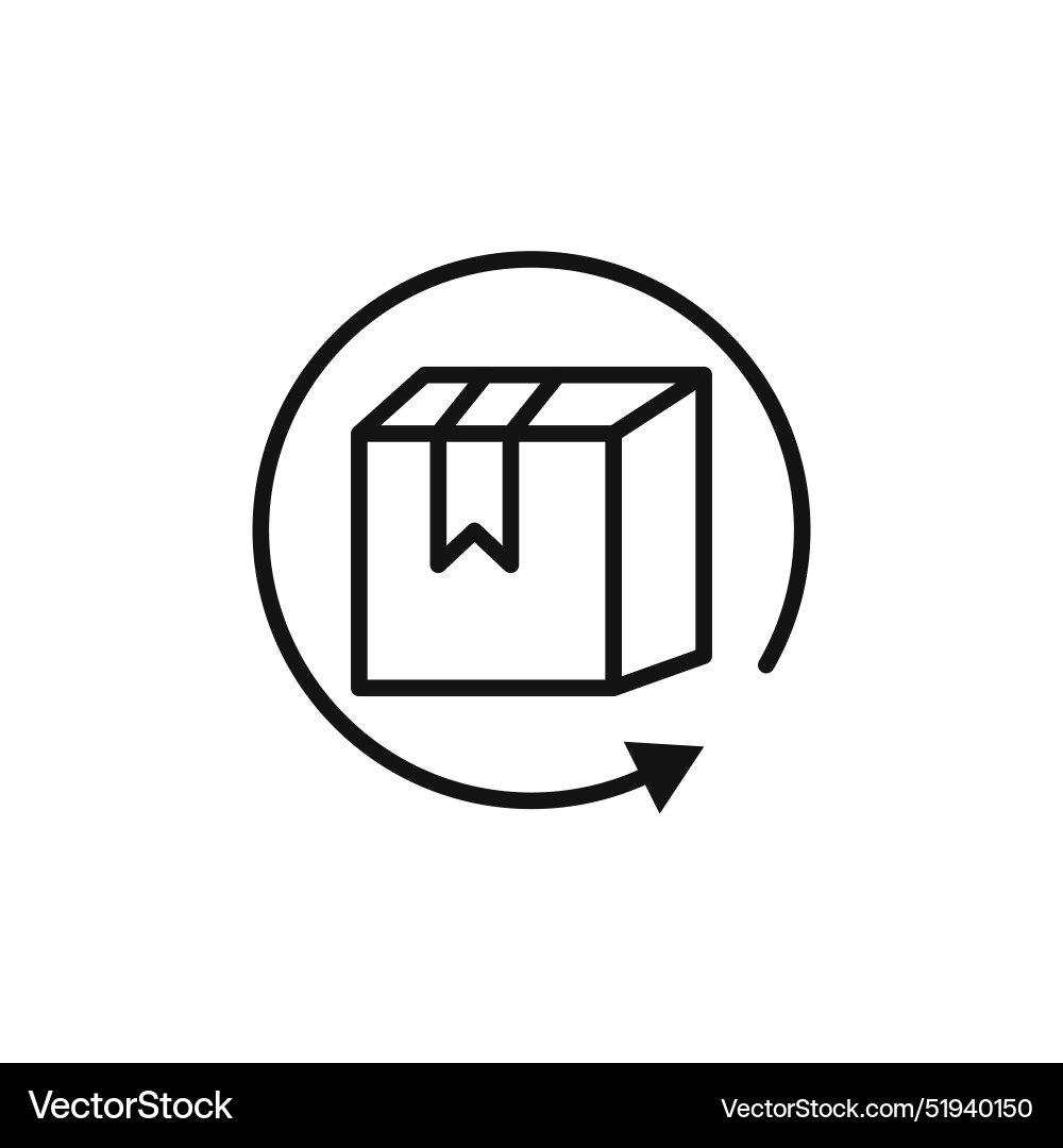 Product return box icon logo sign outline Vector Image