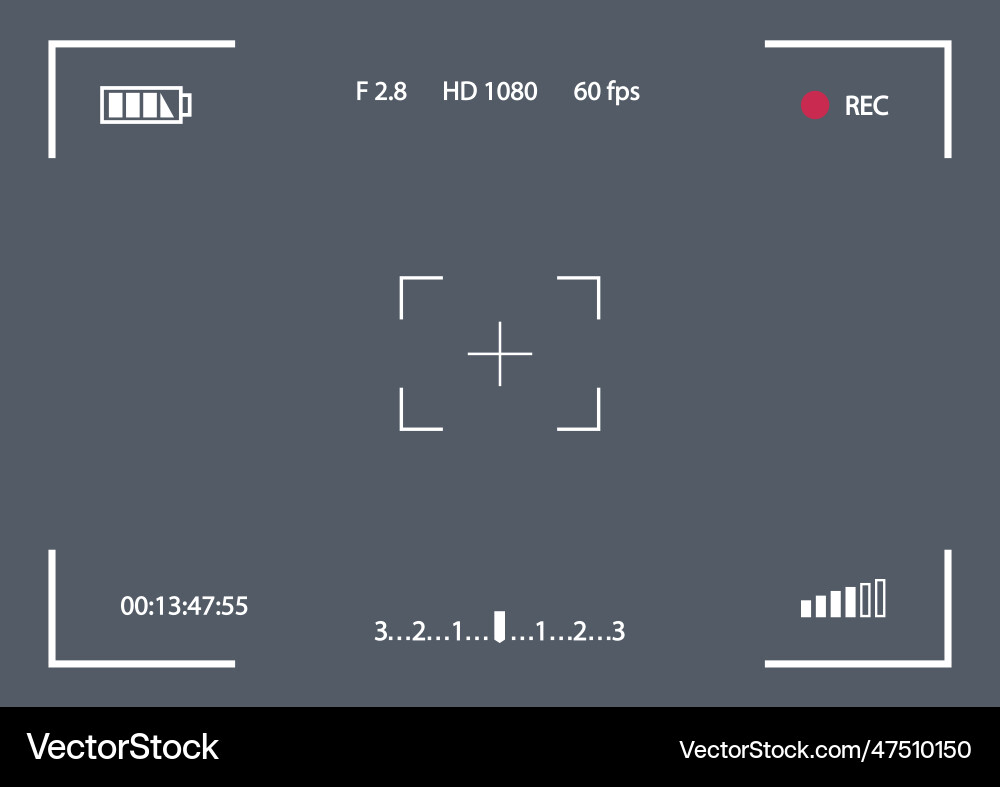 Record frame template for camera Royalty Free Vector Image
