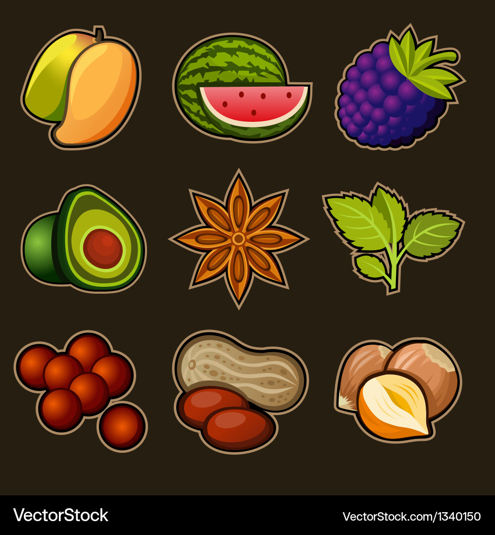Set of fruit icons Royalty Free Vector Image - VectorStock
