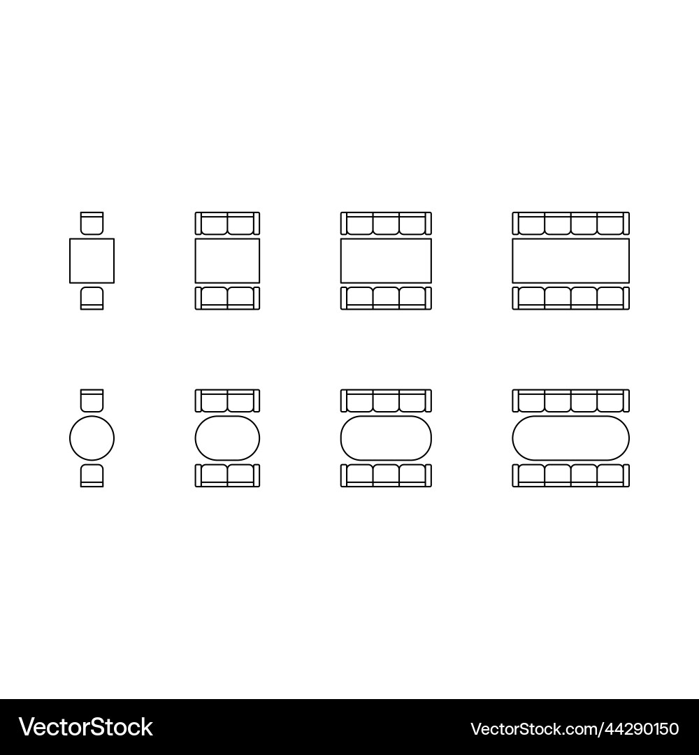 Set of plan for arranging seats chair sofa Vector Image