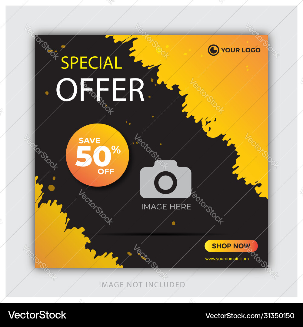 Shoes post template for social media Royalty Free Vector