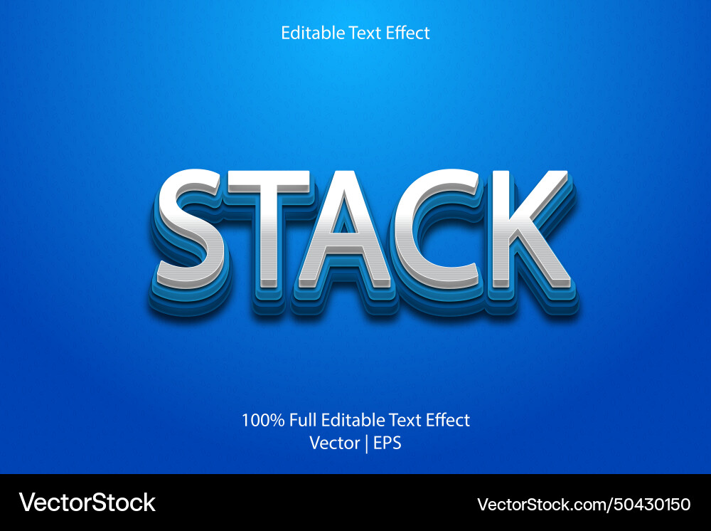 Stack editable text effect cartoon style Vector Image