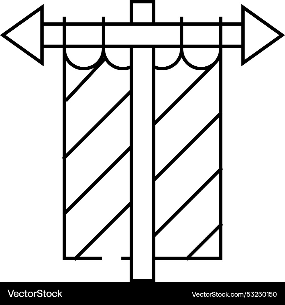 Viking flag line icon black Royalty Free Vector Image