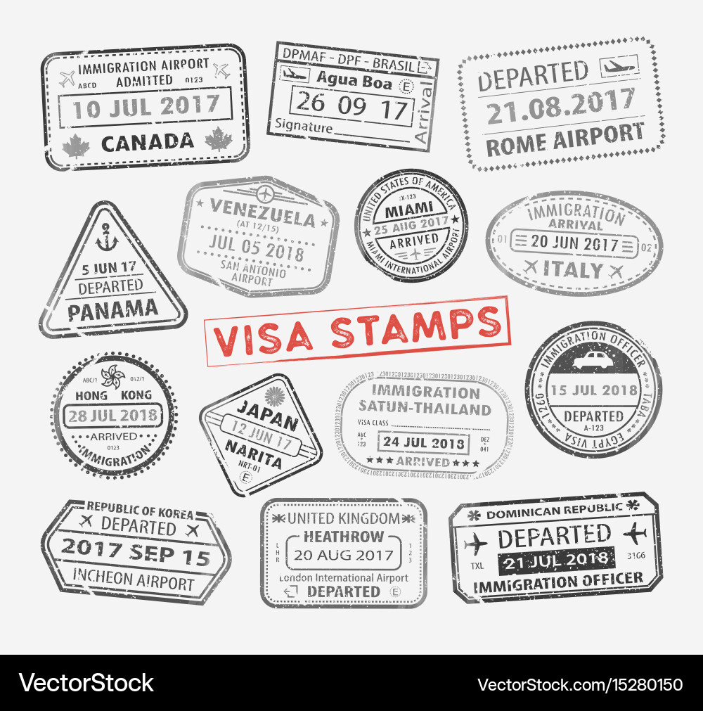 Thailand Passport Stamp Vector Images (40)