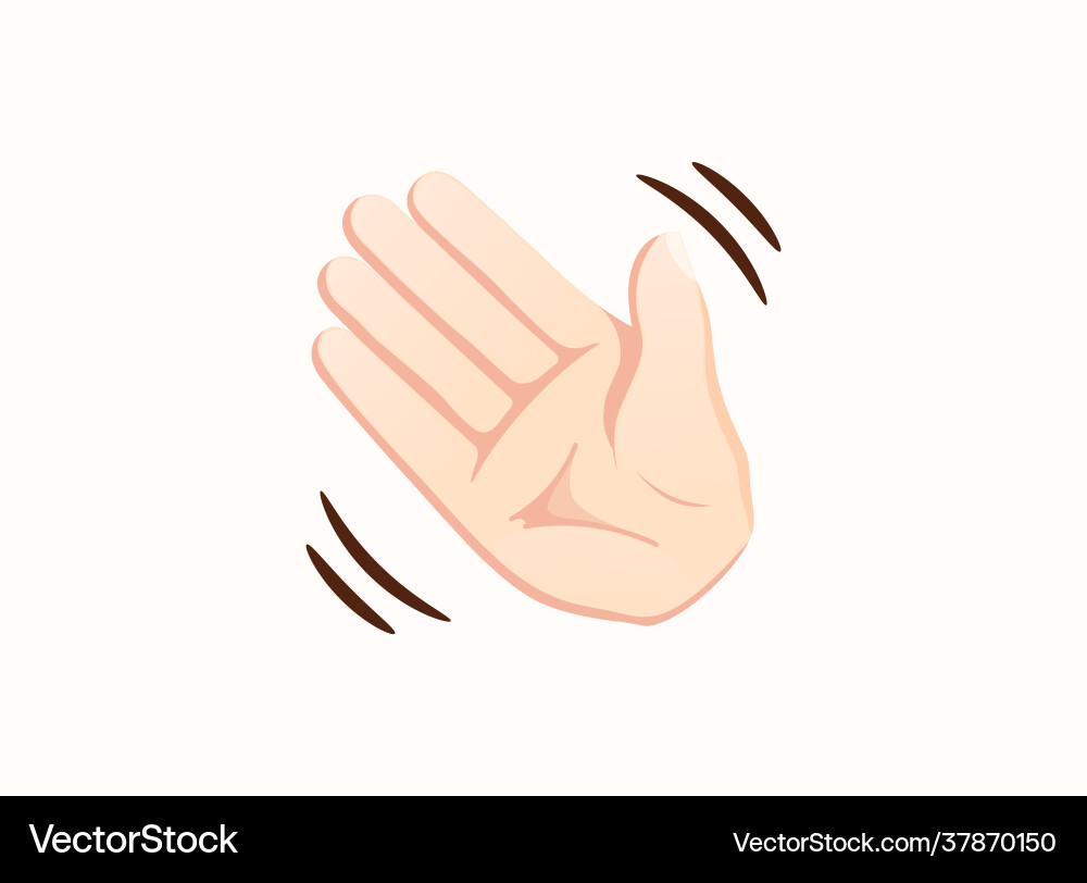 Waving hand icon gesture emoji Royalty Free Vector Image