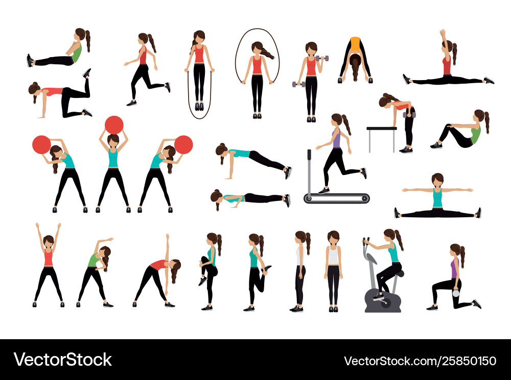 Woman doing exercise Royalty Free Vector Image