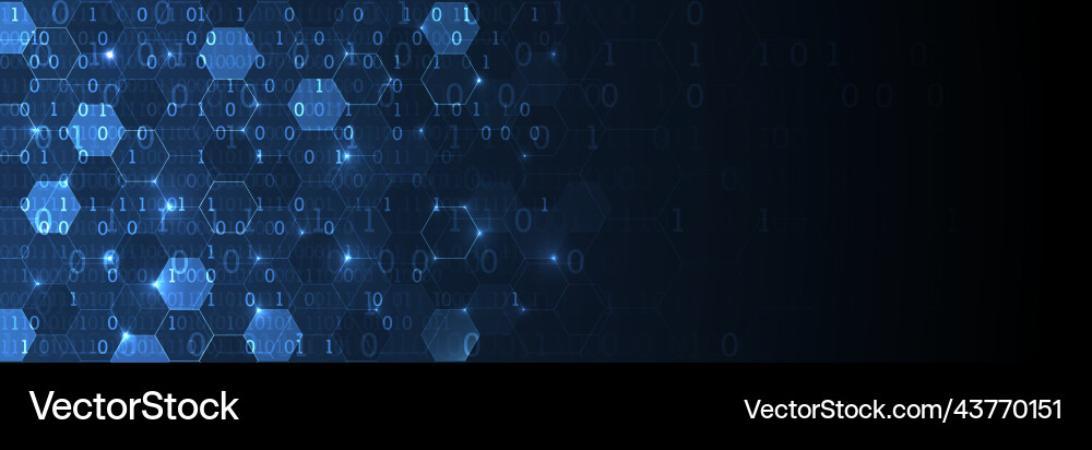 Abstract blue hexagon futuristic background Vector Image