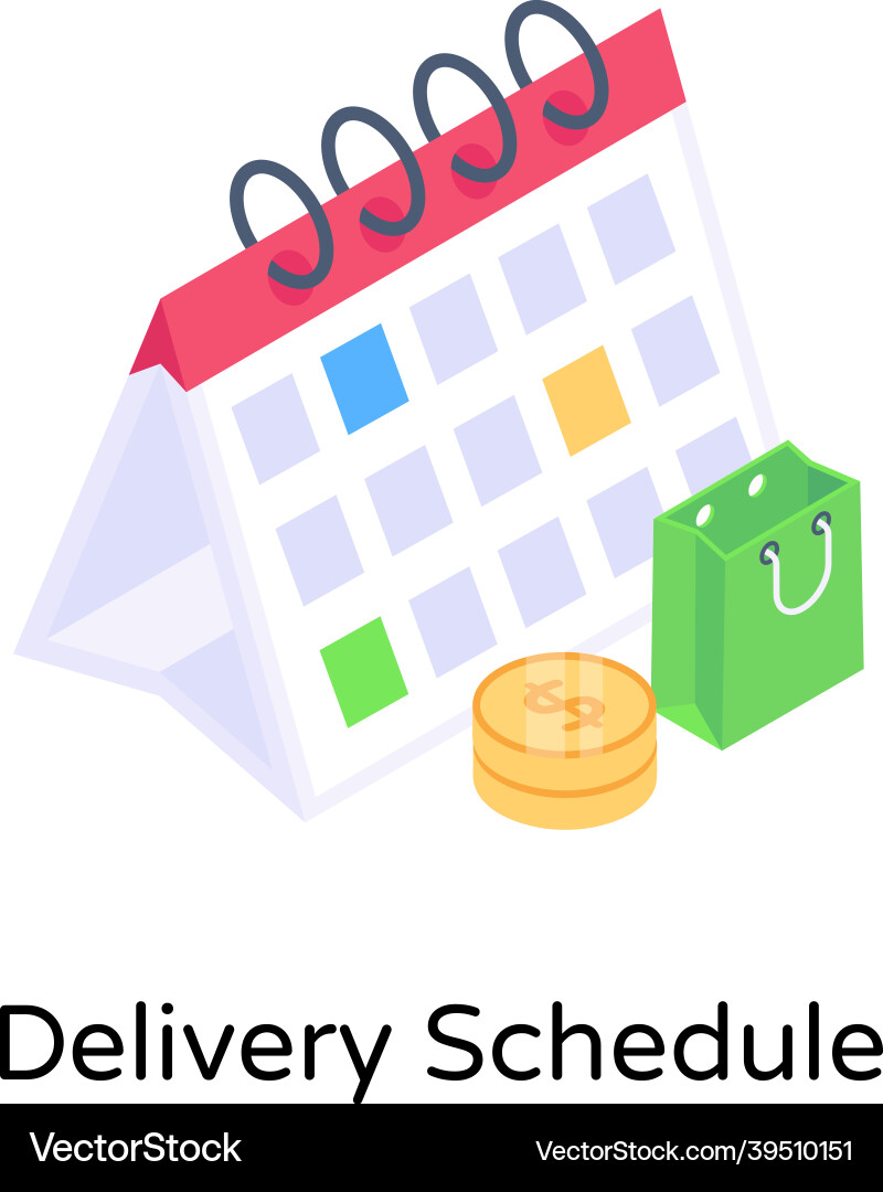 Delivery schedule Royalty Free Vector Image - VectorStock