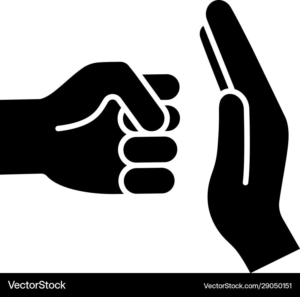 Domestic violence glyph icon Royalty Free Vector Image