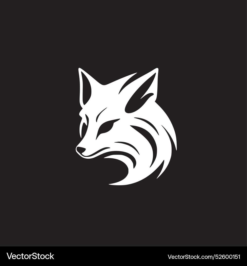 Fox - black and white Royalty Free Vector Image