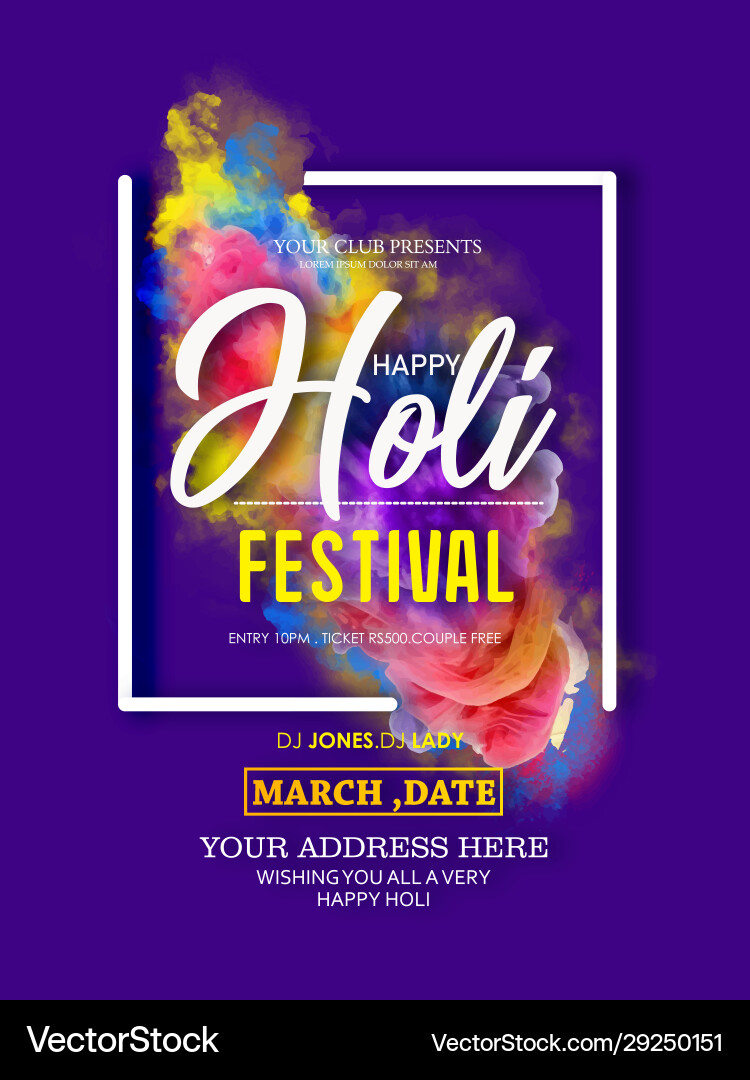 Holi Royalty Free Vector Image - VectorStock