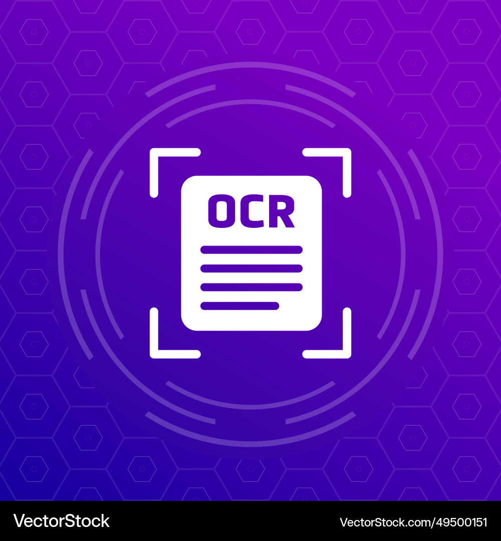 Ocr optical character recognition icon for web Vector Image