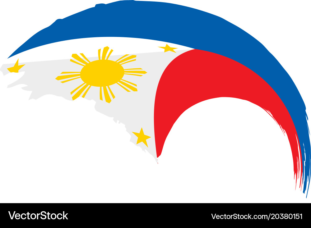 Philippines flag Royalty Free Vector Image - VectorStock