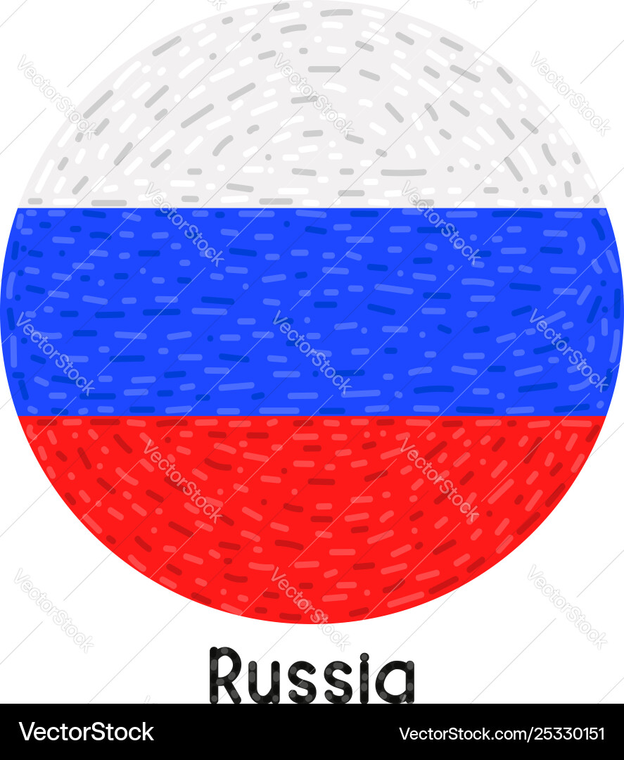 Russian flag national symbol flat icon on white Vector Image