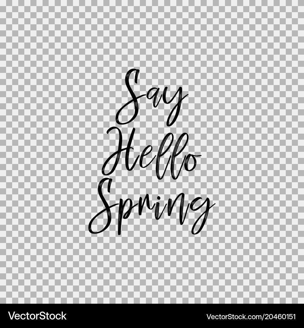 Sag Hallo Frühling transparent Hintergrund Vektorbild