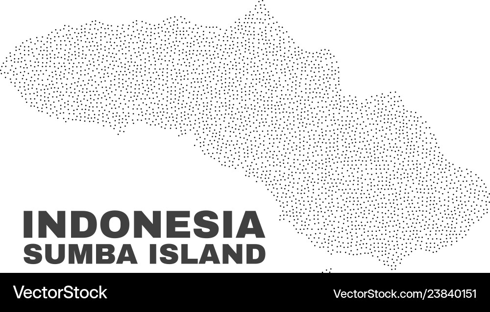 Sumba island map of points Royalty Free Vector Image