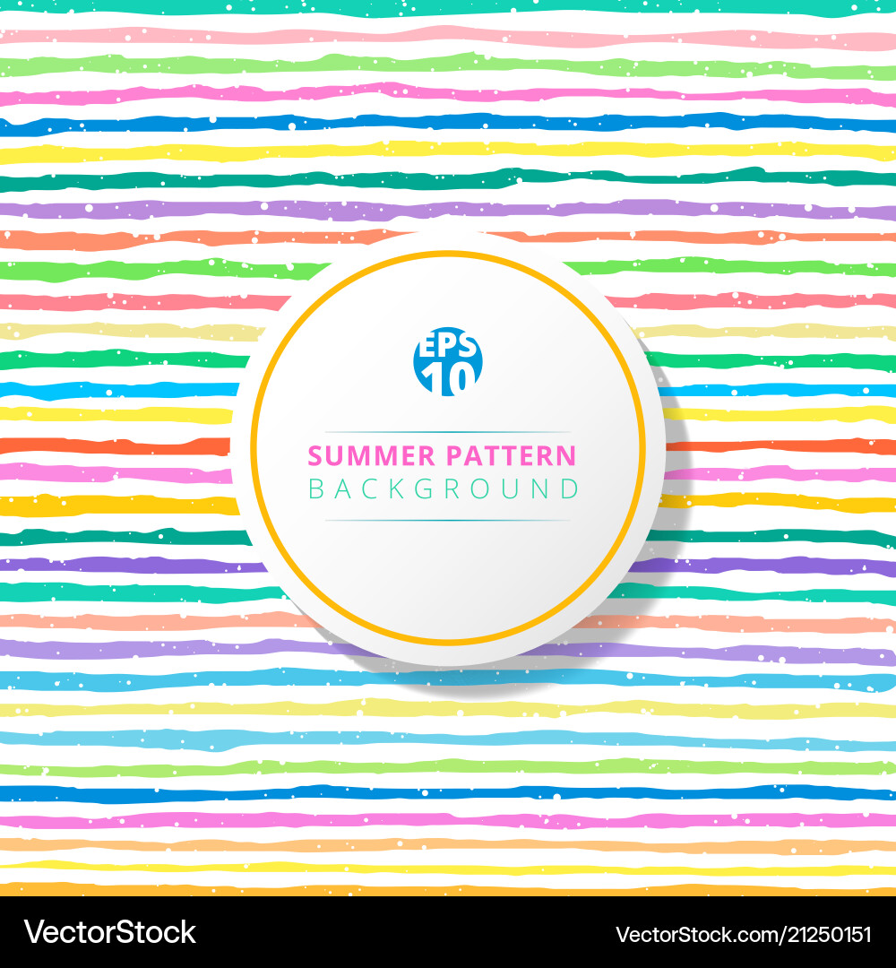 Summer striped pattern colorful on white Vector Image