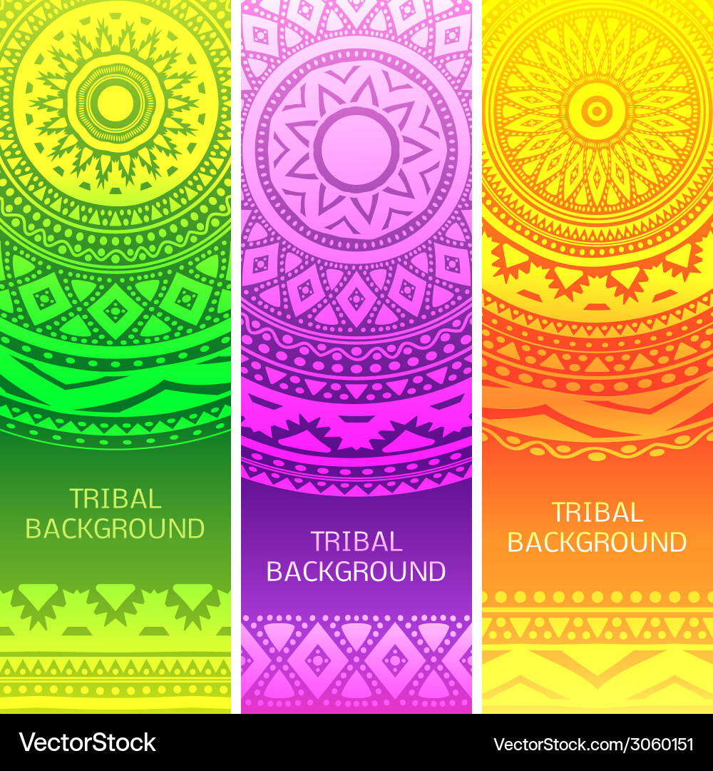 Tribal ethnic vintage banners Royalty Free Vector Image