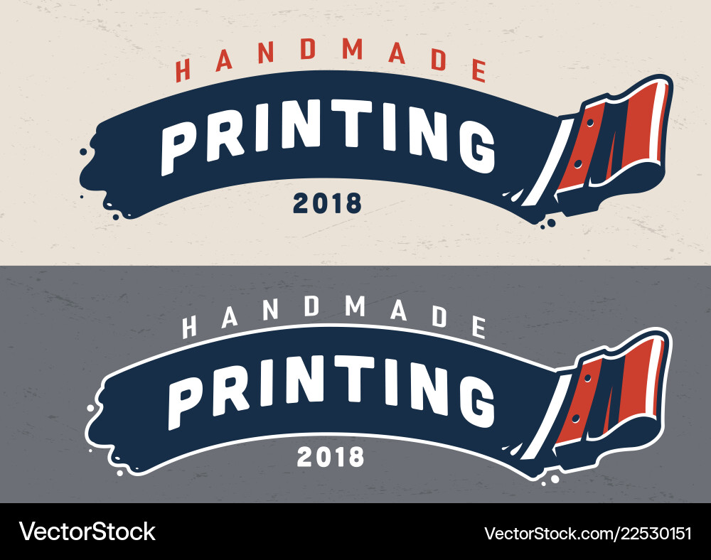 Vintage screen printing template Royalty Free Vector Image