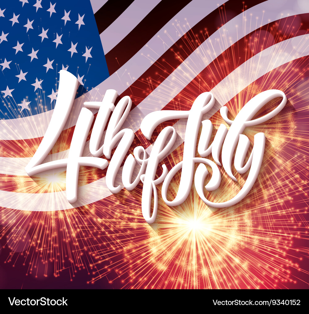 American independence day lettering design Vector Image