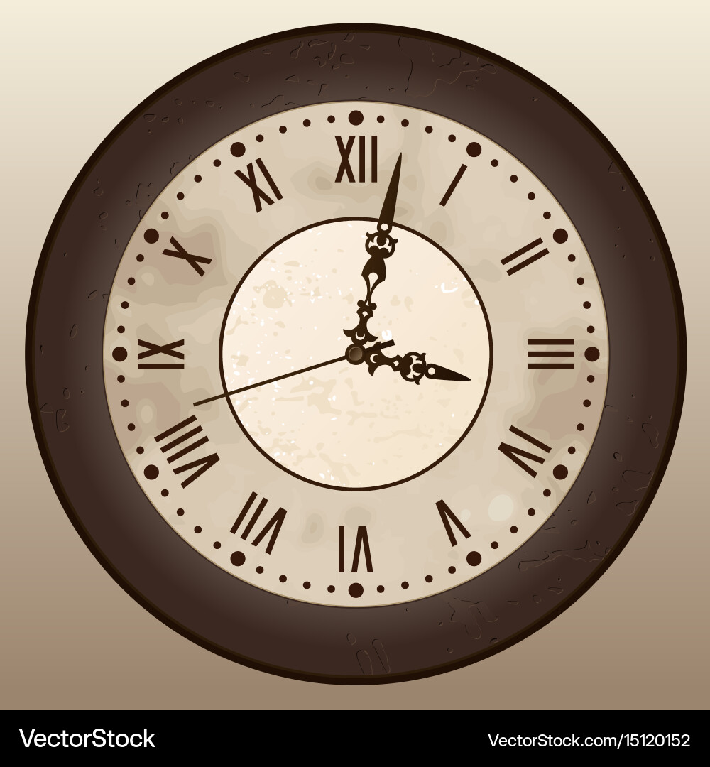 Antique clock Royalty Free Vector Image - VectorStock