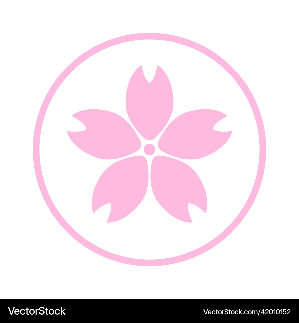 Cherry blossom emblem Royalty Free Vector Image