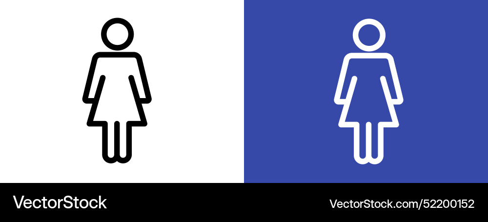 Female icon logo sign set outline Royalty Free Vector Image