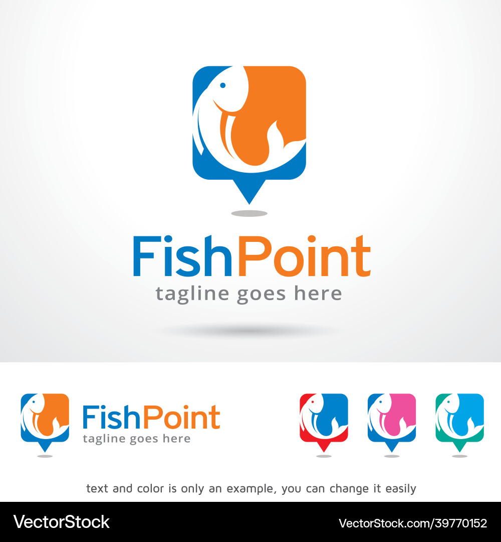 Fish point logo template design Royalty Free Vector Image