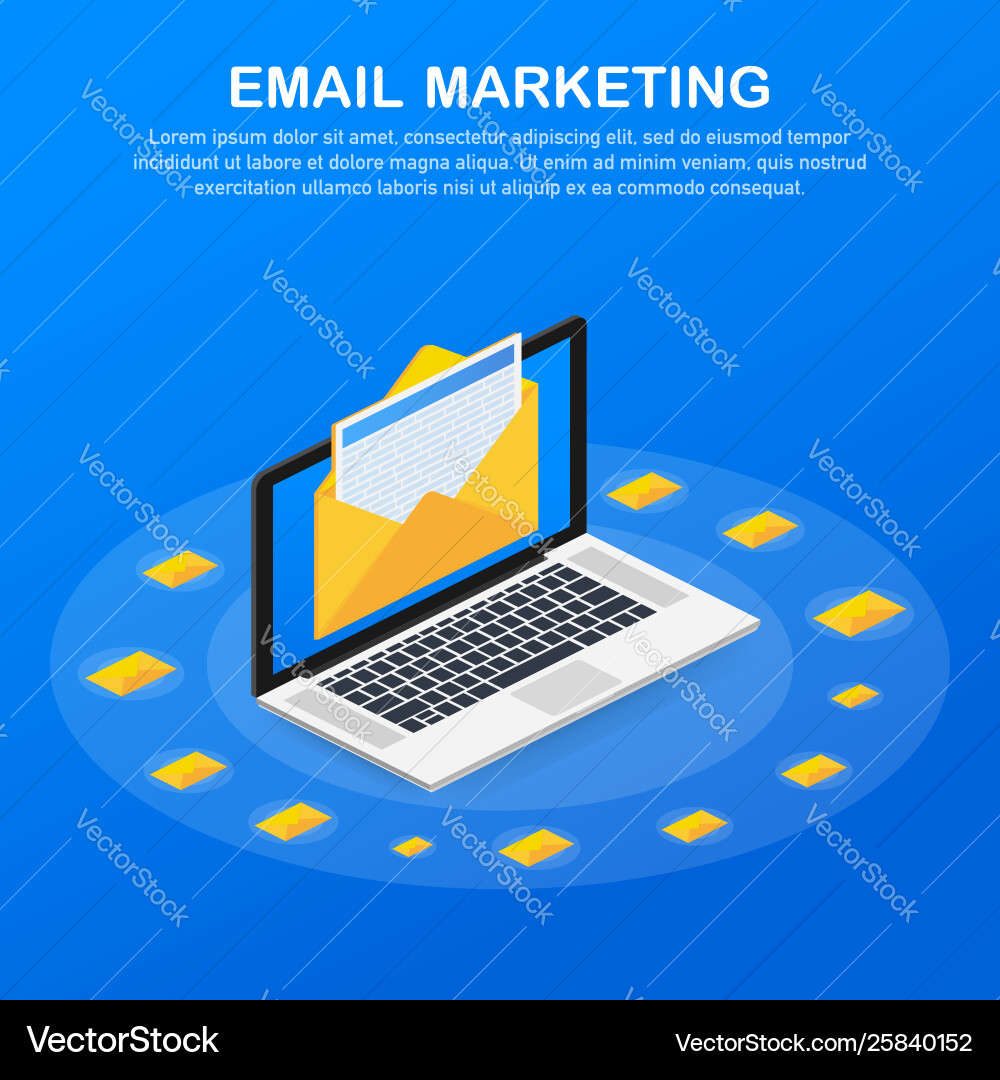 Flat for email marketing newsletter Royalty Free Vector