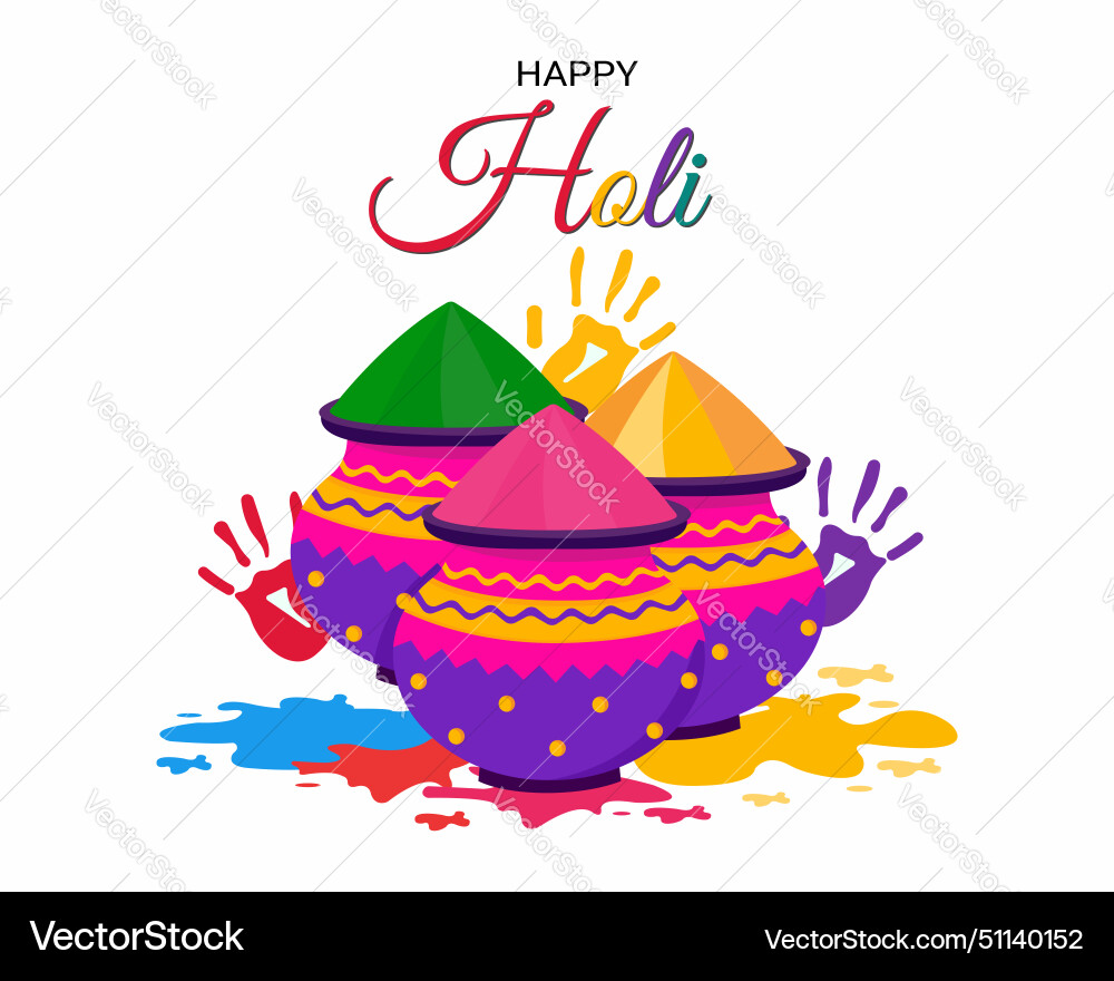 Happy holi festival of colors Royalty Free Vector Image