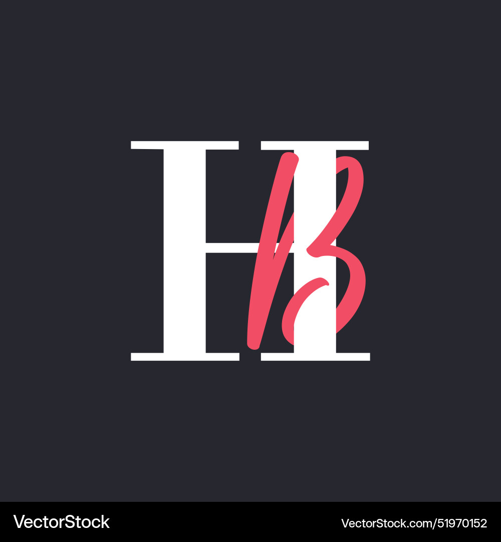 Letter hb logo perfectly blended initials hb Vector Image